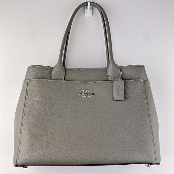 Coach | Bags | Coach Grey Pebbled Leather Handbag Casey Tote | Poshmark